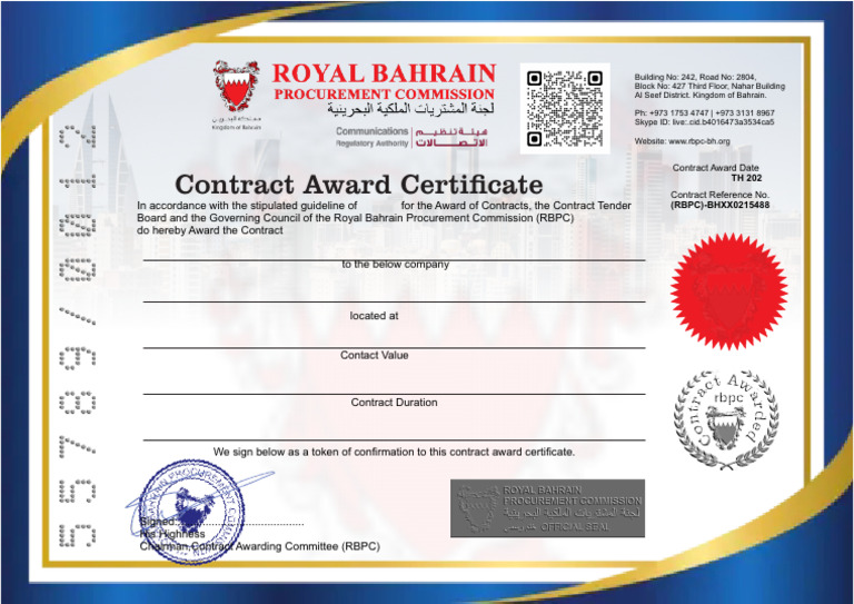 Contract Award for Apparel Supply | PDF