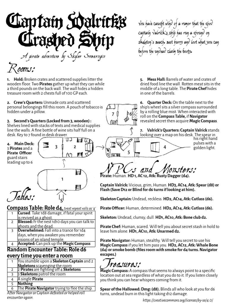 Pirate Adventure: Valrick's Crashed Ship | PDF