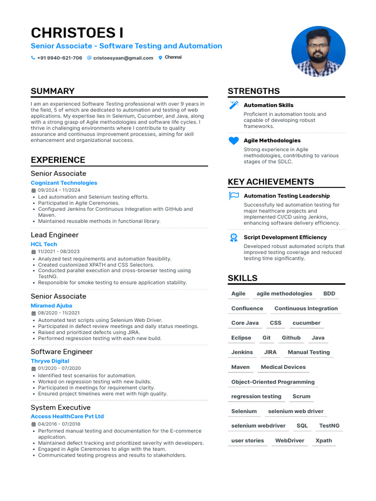 Automation Testing Resume Chris 5YRS - Updated 2 | PDF | Software ...