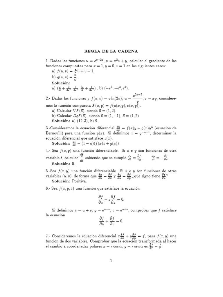 EjercicosReglaCadena Implicitas Homog FBS 2016 | PDF | Ecuaciones ...