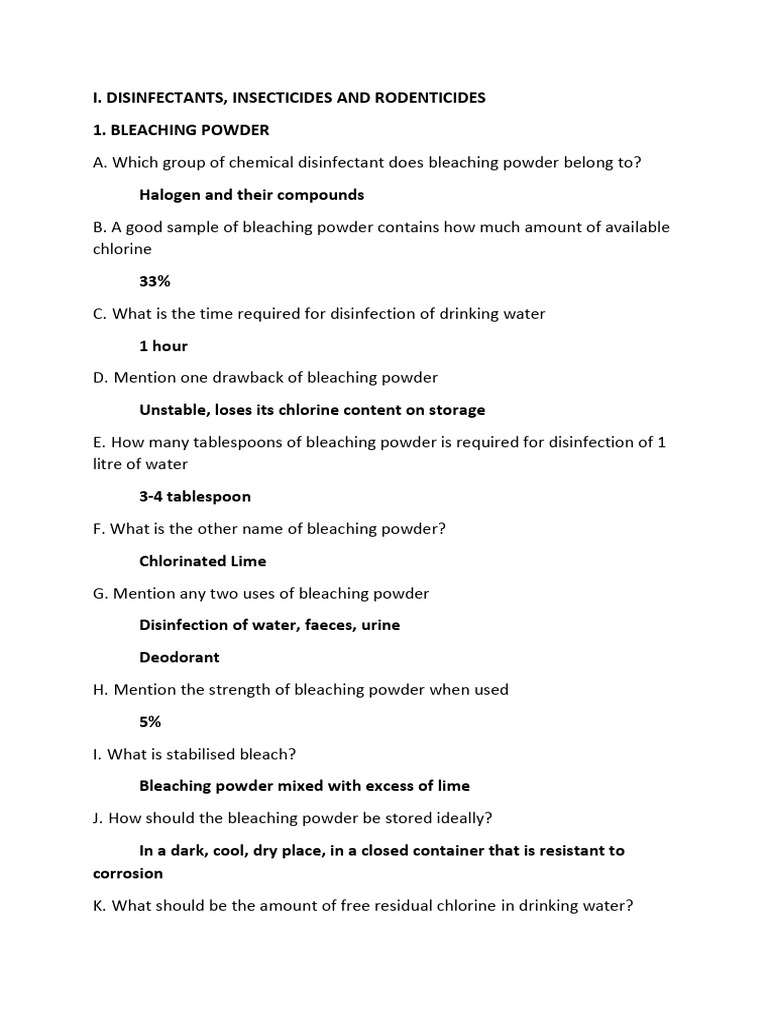 Disinfectants and Insecticides Overview | PDF | Mosquito | Ddt
