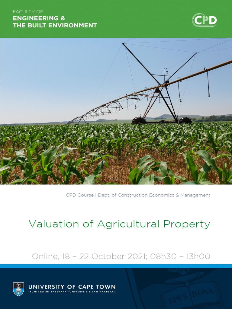 Uct Ebe CPD Course Valuation of Agricultural Property 2021 Online | PDF ...
