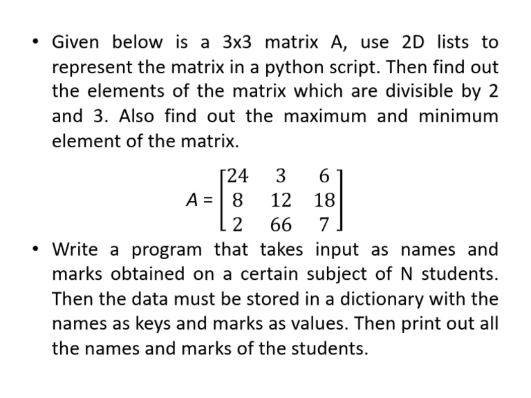W5T - Dictionaries, Sets & 2d List | PDF