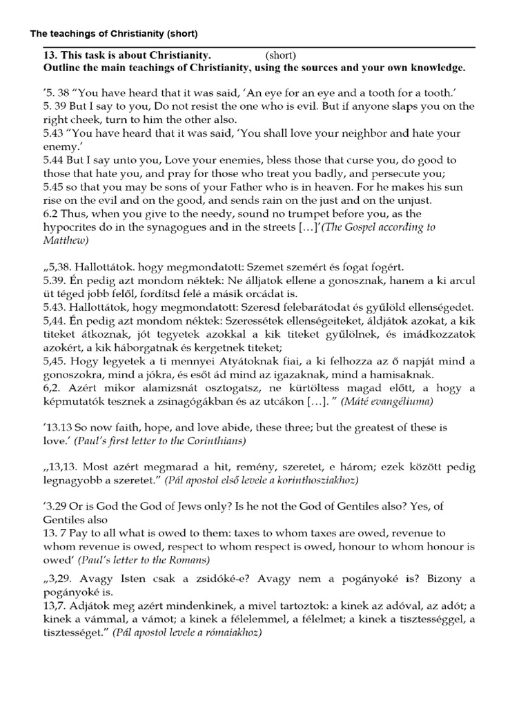 Christianity Essay + Key | PDF