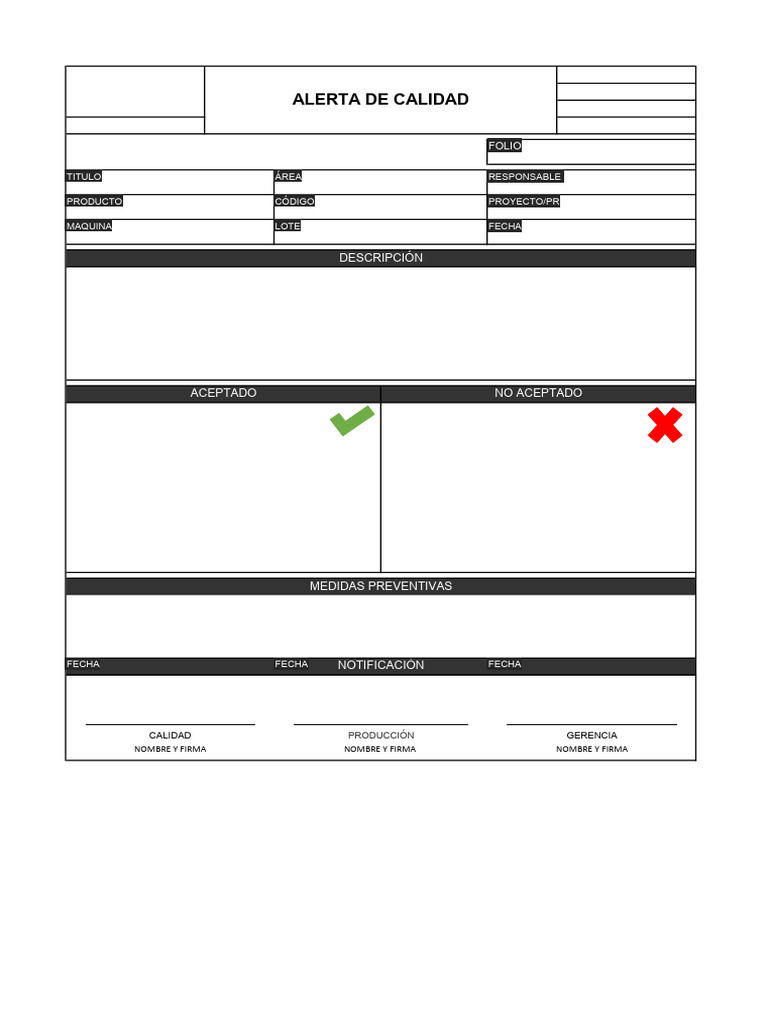 Alertas de Calidad y Gestión de Producción | PDF
