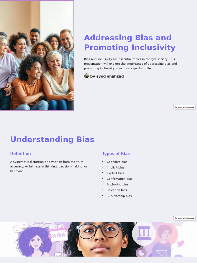 Addressing Bias and Promoting Inclusivity | PDF | Bias | Social Exclusion