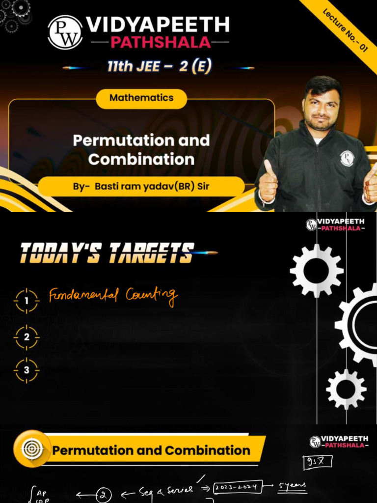 Permutation and Combination - 01 _ Class Notes __ Pathshala 11th JEE ...