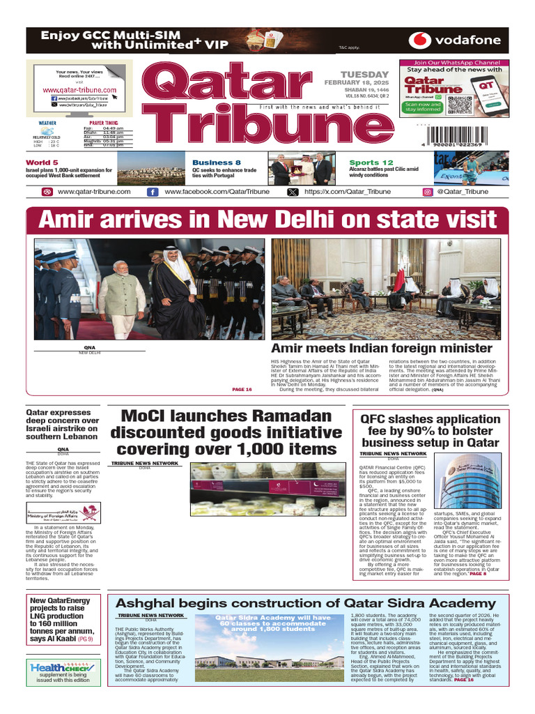 Qatartribune 20250218 1 | PDF | Qatar | Gulf Cooperation Council