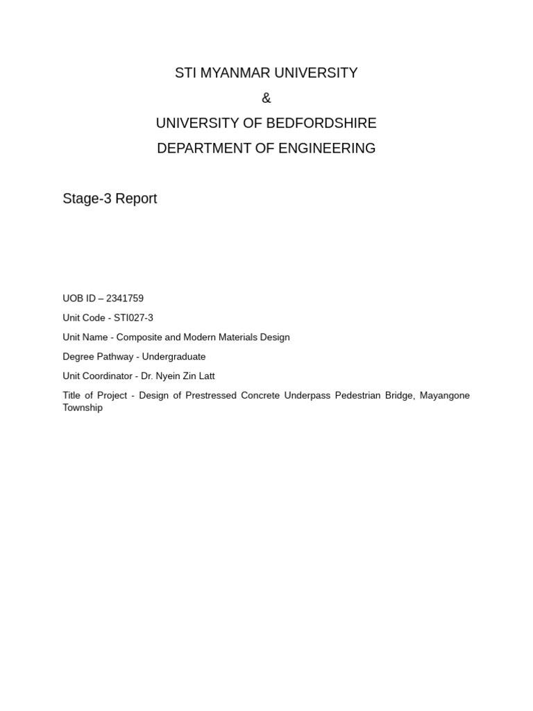 Prestressed Concrete Underpass Design | PDF | Beam (Structure ...