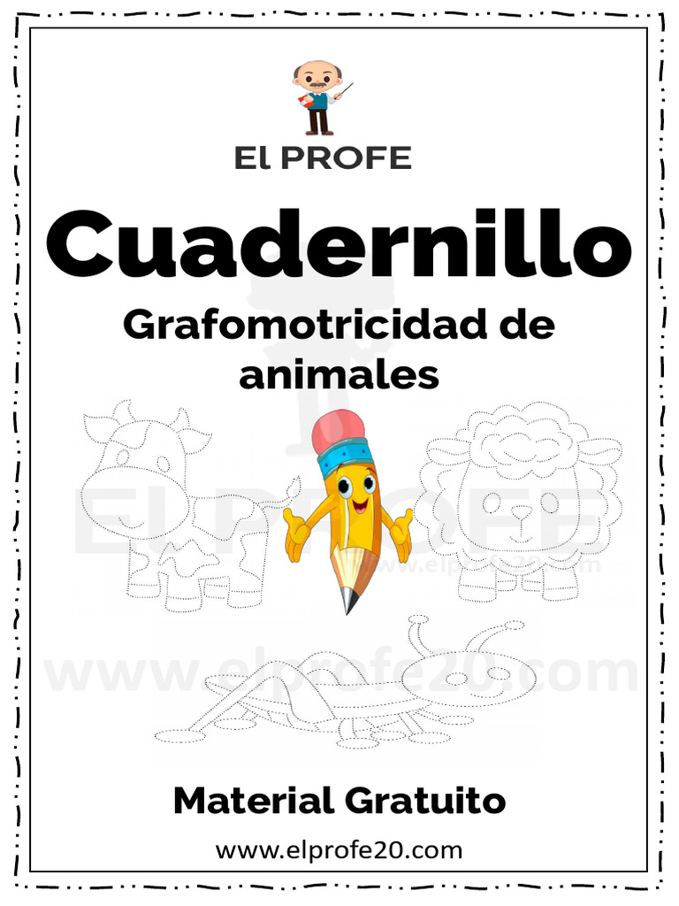 Cuadernillo Grafomotricidad de Animales para Inicial Elprofe20 | PDF