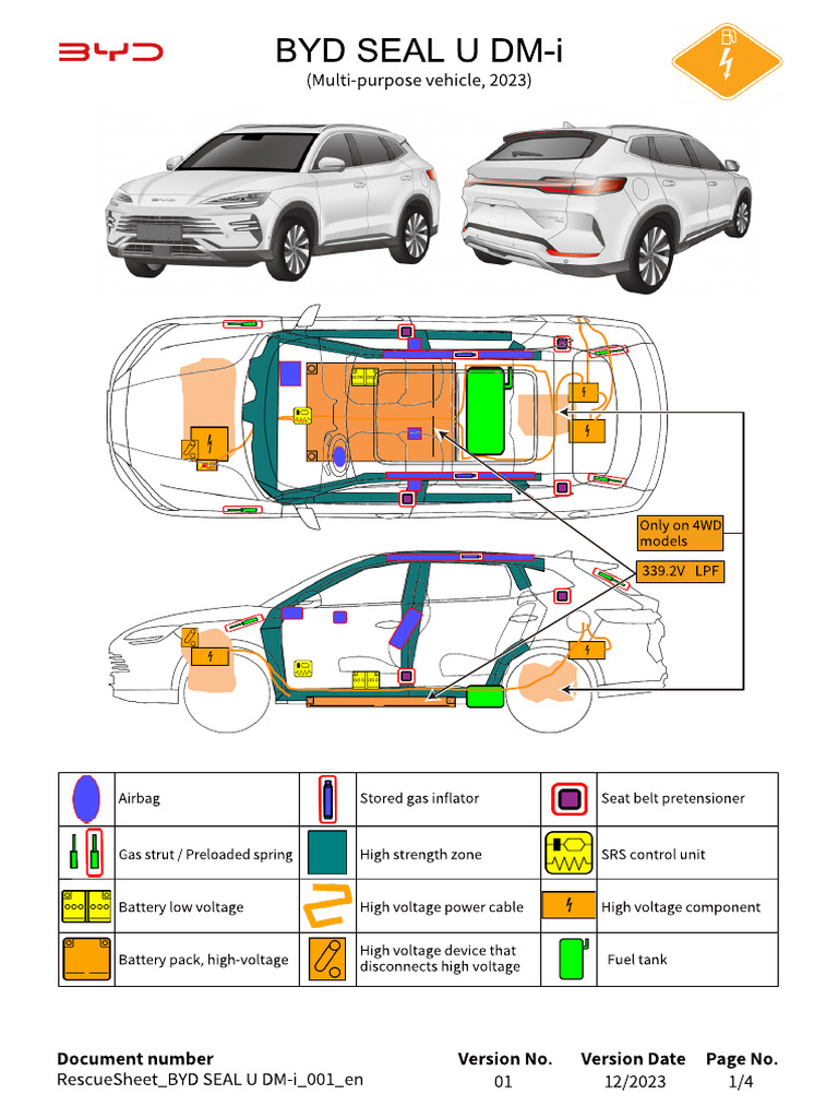 BYD SEAL U DM-i Rescue Sheet-Left-hand Drive-En | PDF