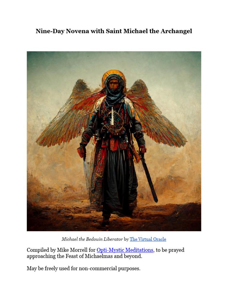 Novena Prayer to Saint Michael | PDF | Lord's Prayer | Michael (Archangel)