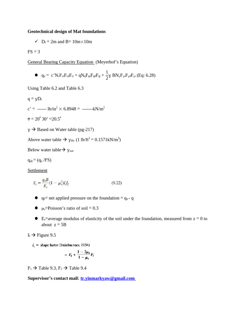 Mat Foundation Design | PDF