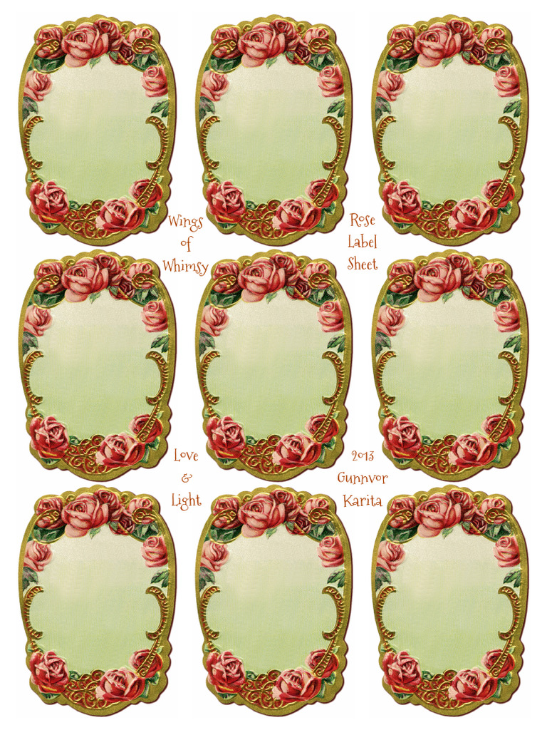 Rose Label Sheet | PDF