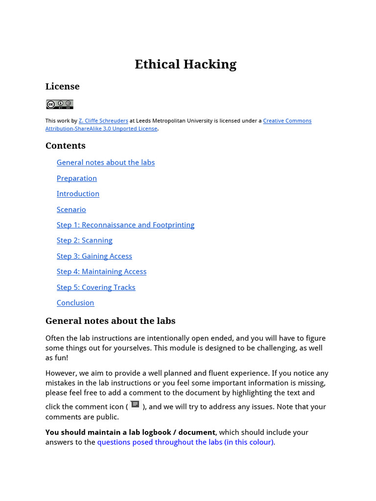 Ethical Hacking | PDF | Computer Security | Security
