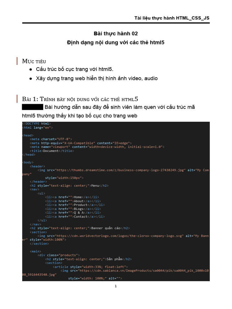 HTML5-Labguide-02-Dinh Dang Noi Dung Voi Html5 | PDF