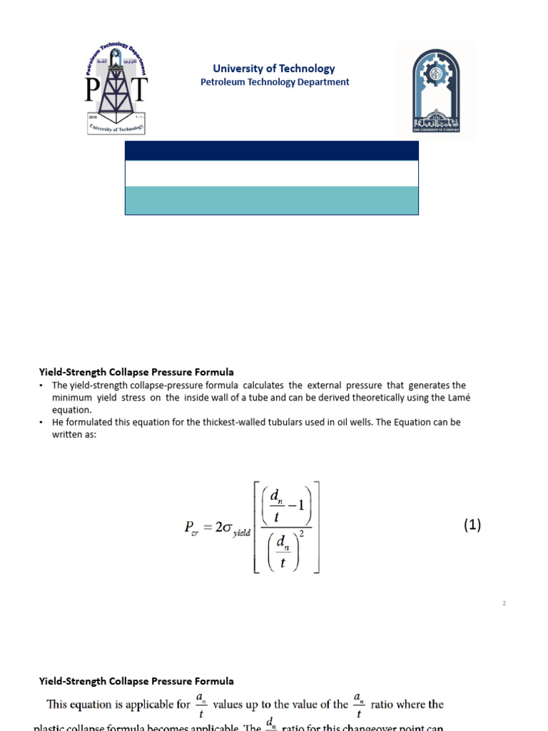Casing Design and Collapse Pressure Analysis | PDF | Casing (Borehole ...