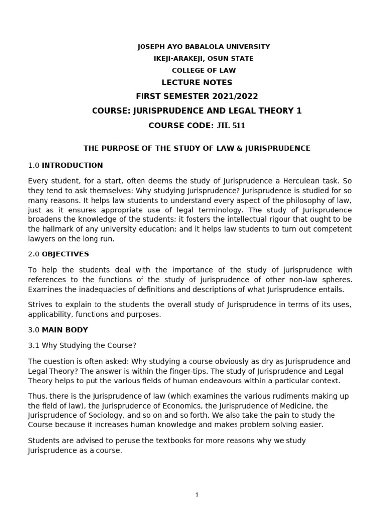 JURISPRUDENCE AND LEGAL THEORY I | PDF | Jurisprudence | Justice