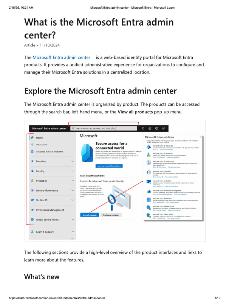 What Is The Microsoft Entra Admin Center | PDF