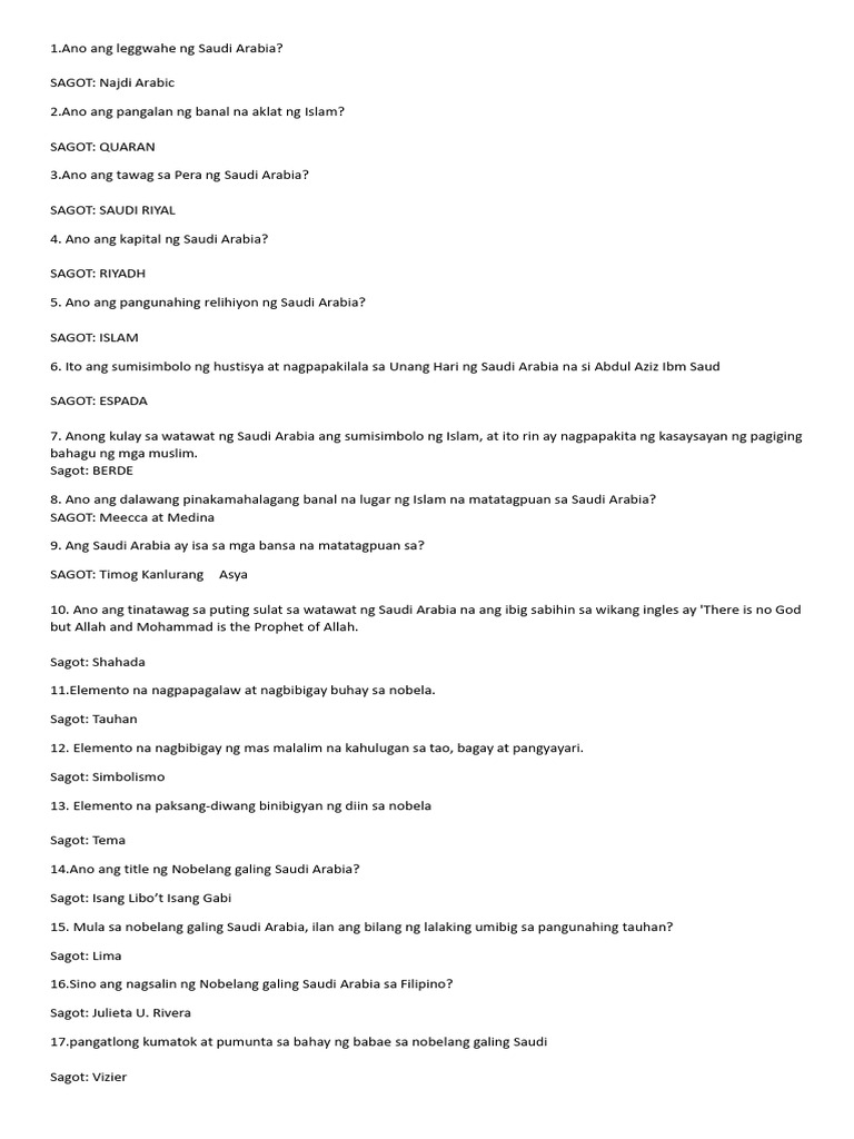 QUIZ-FILIPINO (1) | PDF