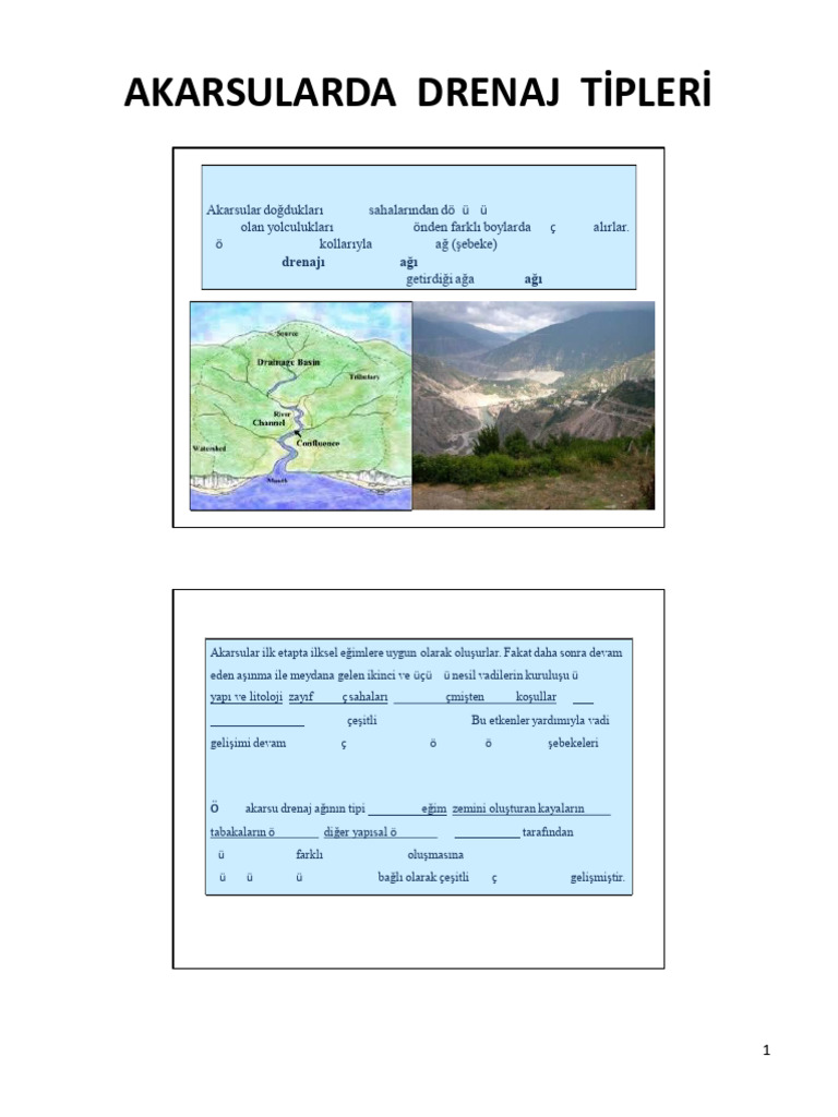 Akarsu DRENAJ Tipleri | PDF