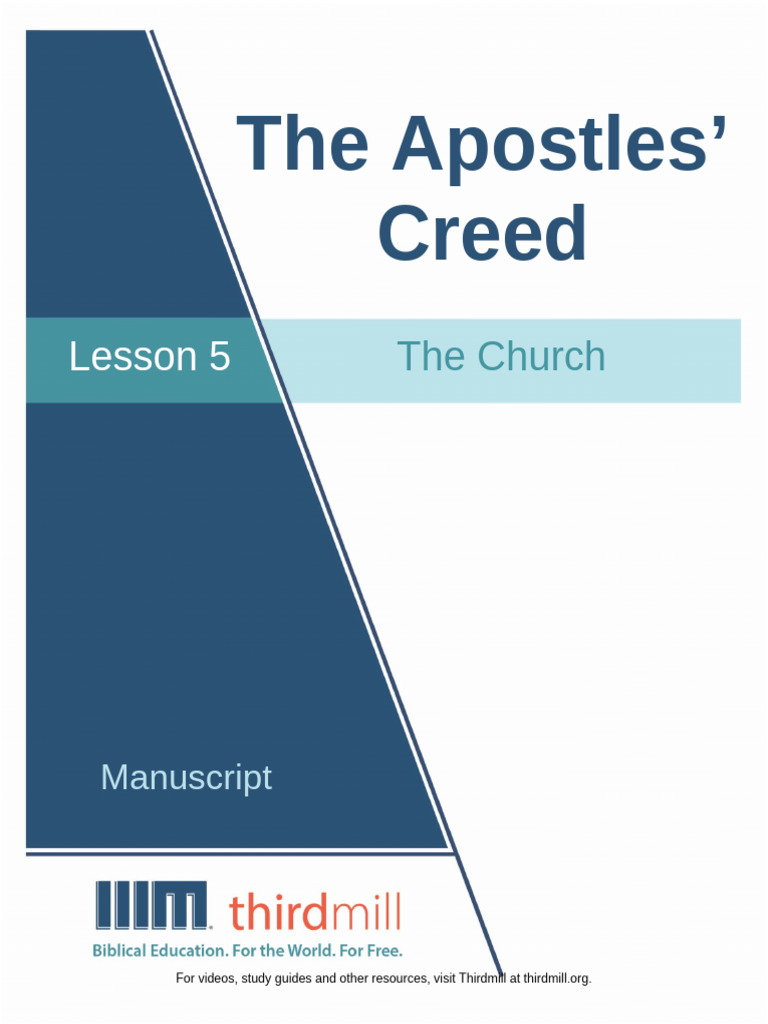 TheApostlesCreed Lesson5 Manuscript English | PDF | Christian Church ...