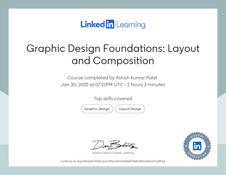 CertificateOfCompletion - Graphic Design Foundations Layout and ...