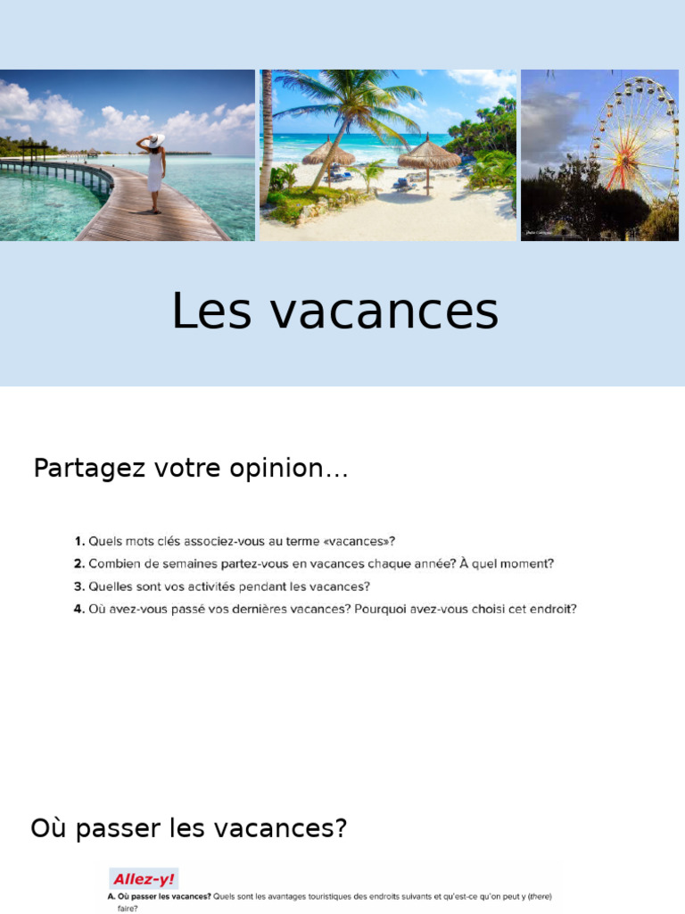 2. Les vacances + Le passé recent | PDF