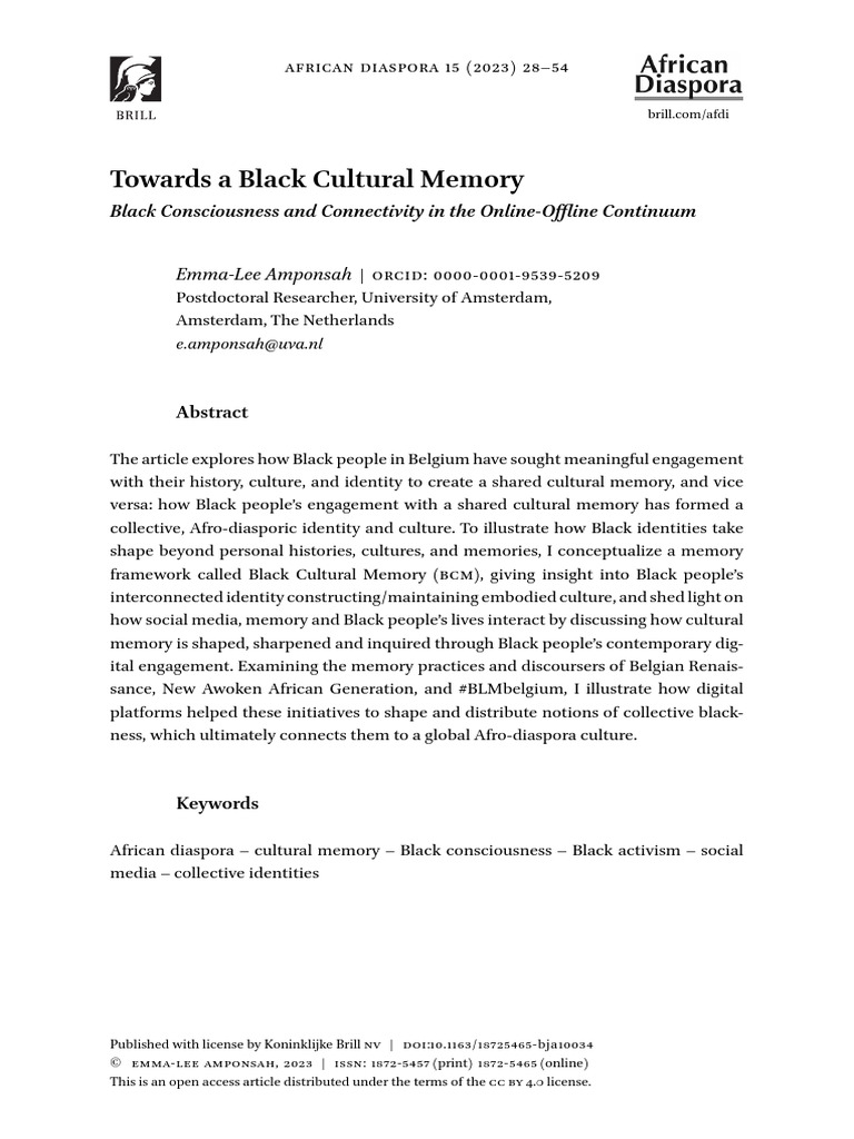 Towards A Black Cultural Memory | PDF | Afrocentrism | Pan Africanism