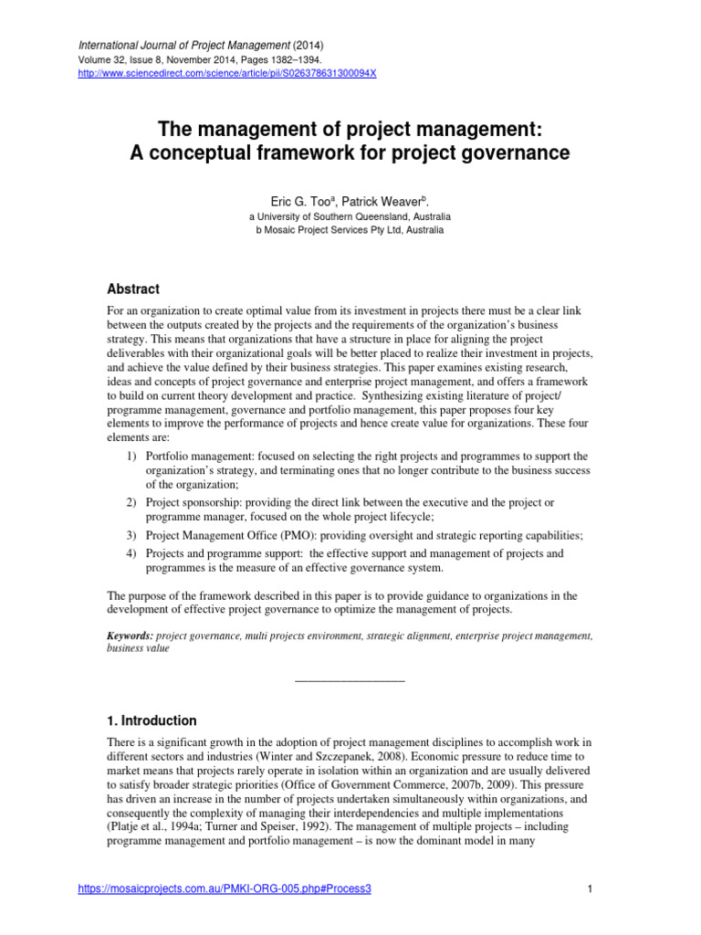 P162 The Management of Project Management IJPM | PDF | Governance ...