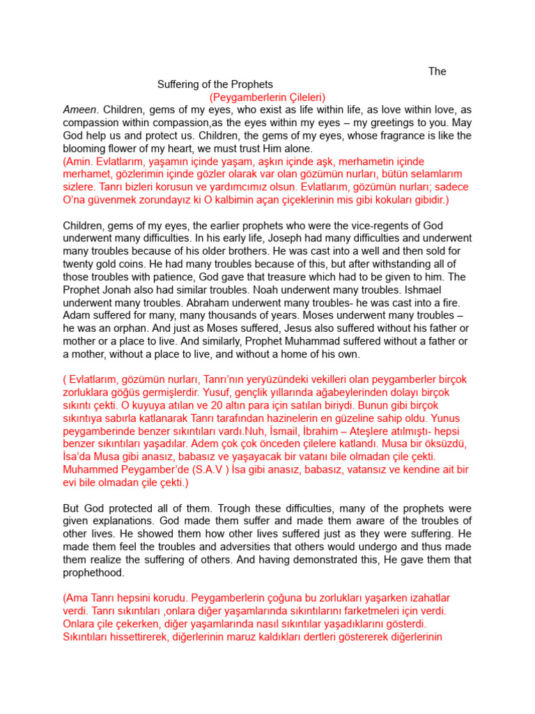 The Suffering of the Prophets-GOD HIS PROPHETS AND HIS CHILDREN-B | PDF