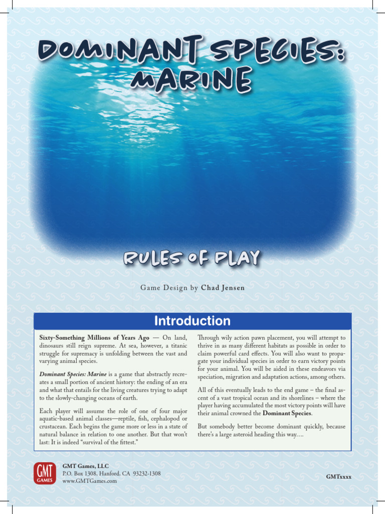 DSM Rulebook | PDF | Evolution | Species