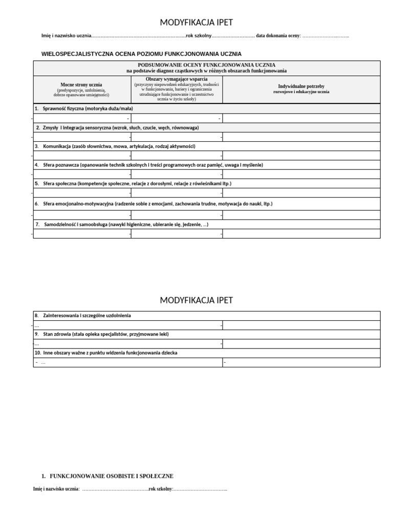 CZ 3 Druki MODYFIKACJA IPET Wrzesień | PDF