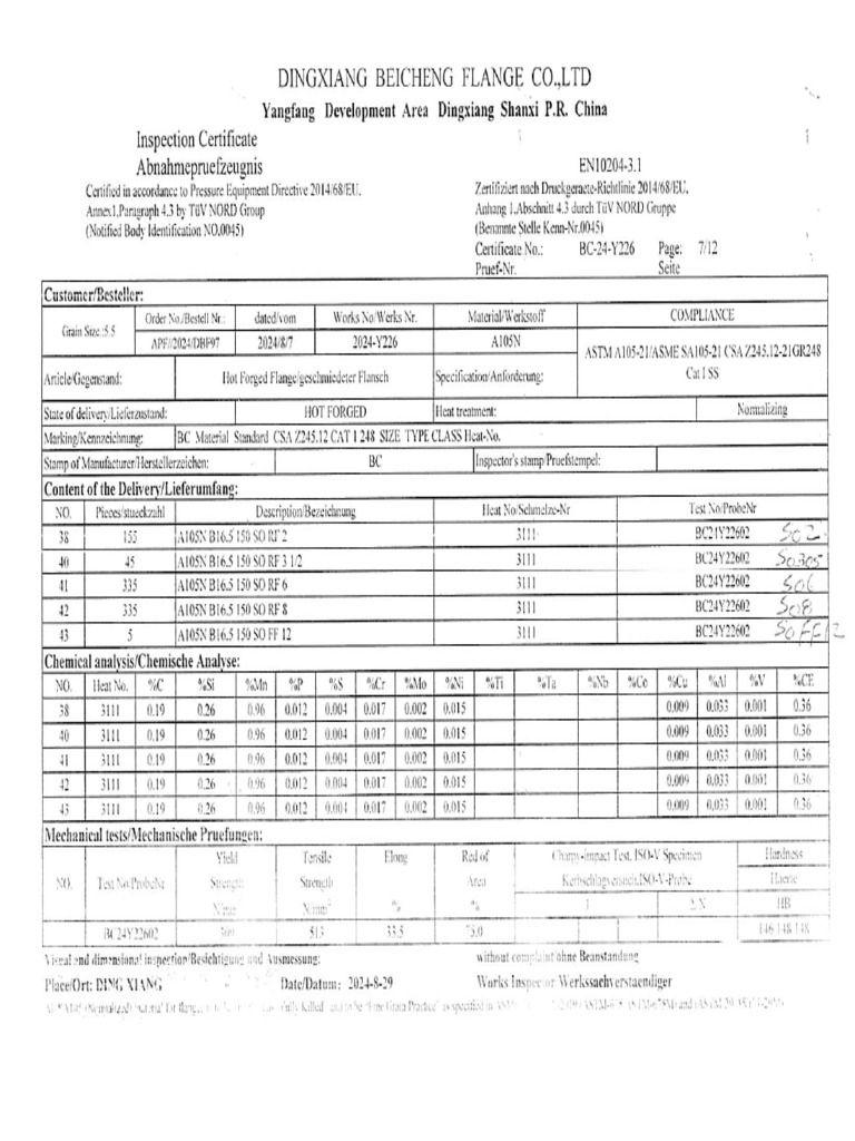 MTR ASTM A105 Flange 6 - 150 | PDF