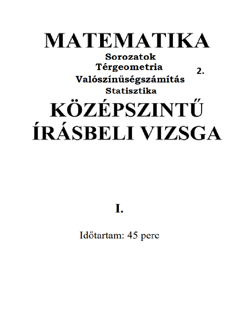 7 Érettségire Sor Térgeo Valszám Stat 2 | PDF