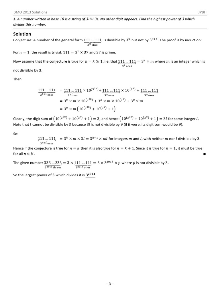 BMO1 2013-14 Q3 Solution | PDF | Mathematical Concepts | Mathematics