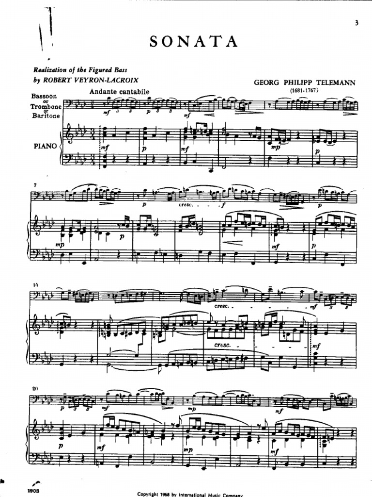 Sonata Telemann Piano | PDF
