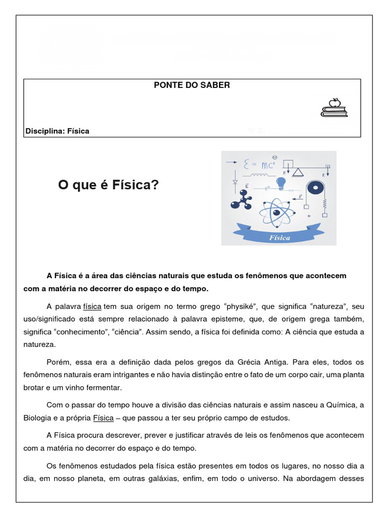 Atividade o Que É Fisica | PDF