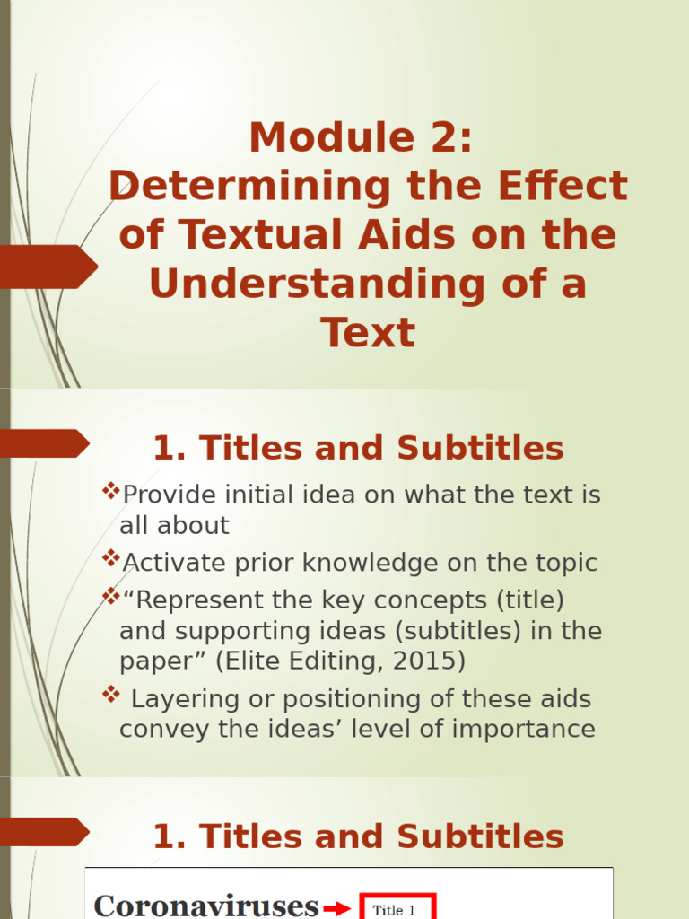 Determining The Effect of Textual Aids On The Understanding of A Text | PDF