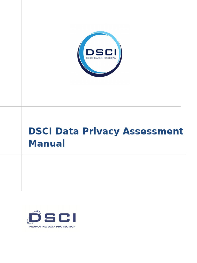 DSCI Data Privacy Assessment Manual - v1.1 - Revised | PDF | Privacy | Information