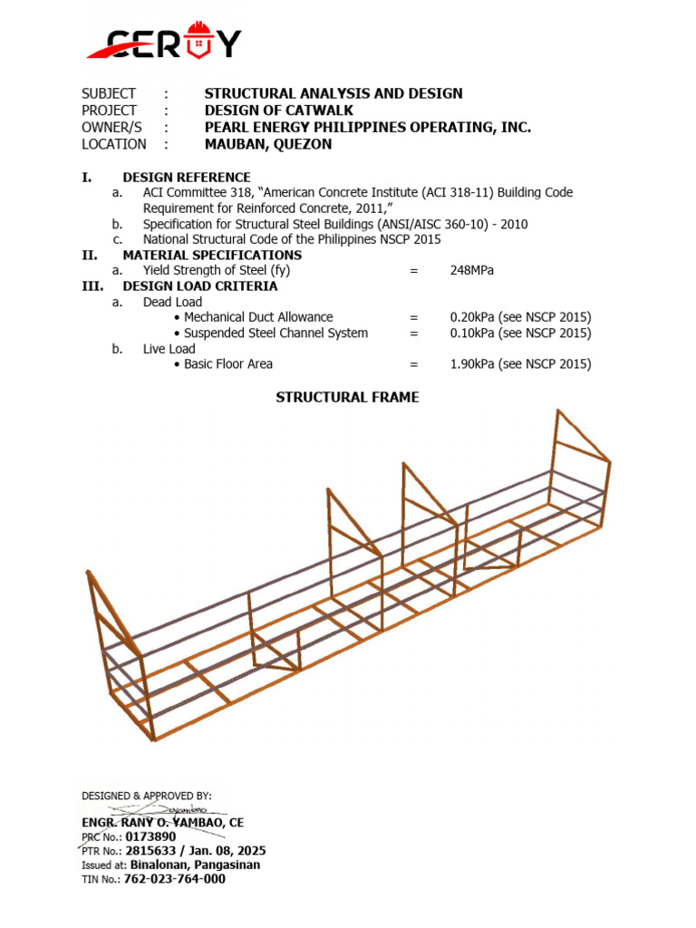 DESIGN OF CATWALK | PDF | Structural Engineering | Building Materials