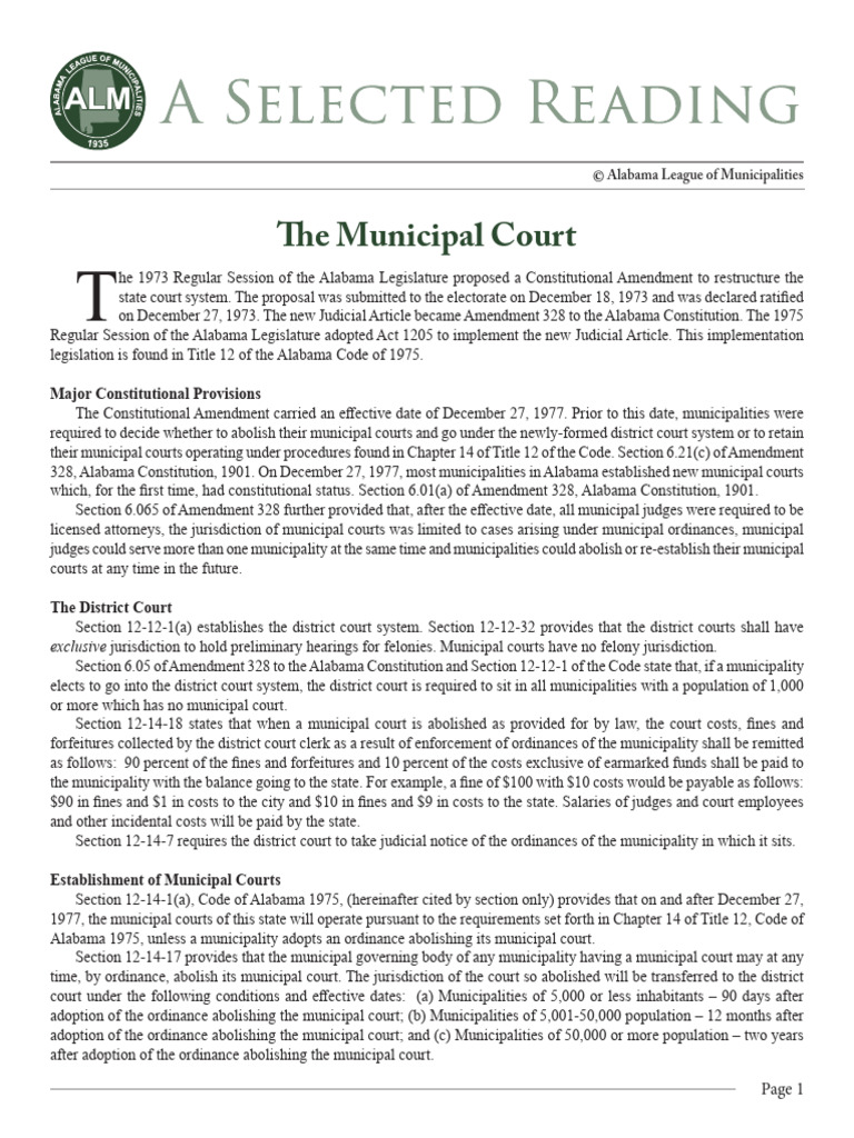 68.the Municipal Court - REVISED 2023 | PDF | Constitutional Amendment | Prosecutor