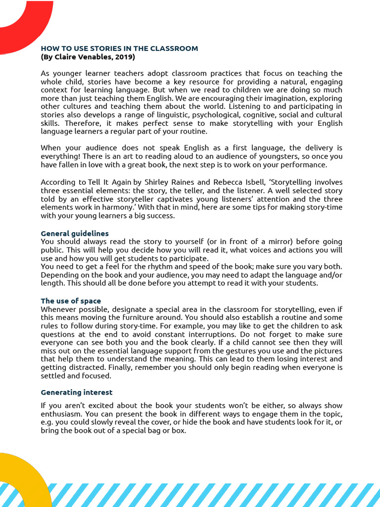 Engaging Storytelling in Classrooms | PDF | Storytelling | Learning