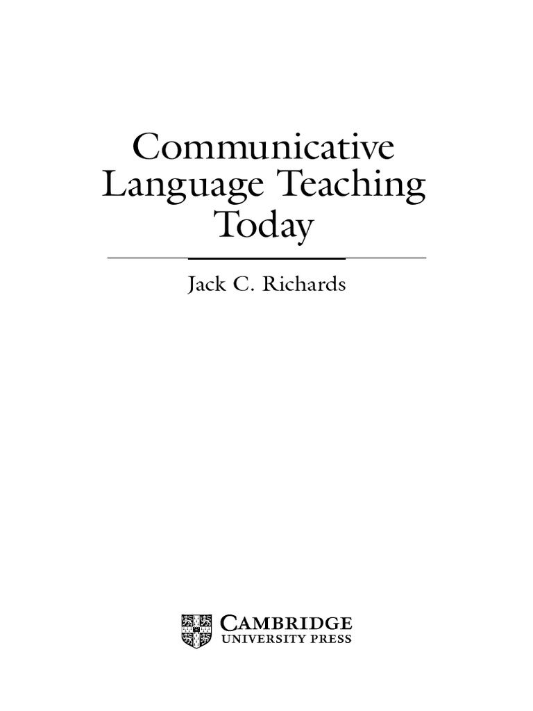 Classroom Activities in Communicative Language Teaching | PDF | Fluency | Human Communication