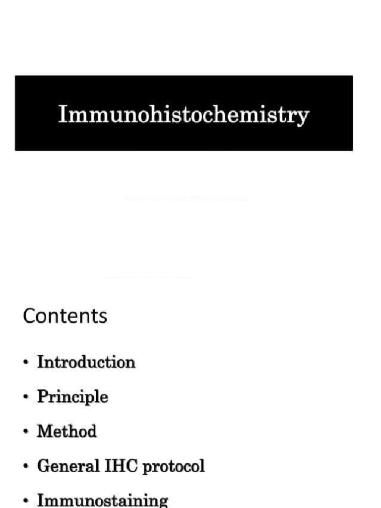 Principles and Applications Immunohistochemistry | PDF