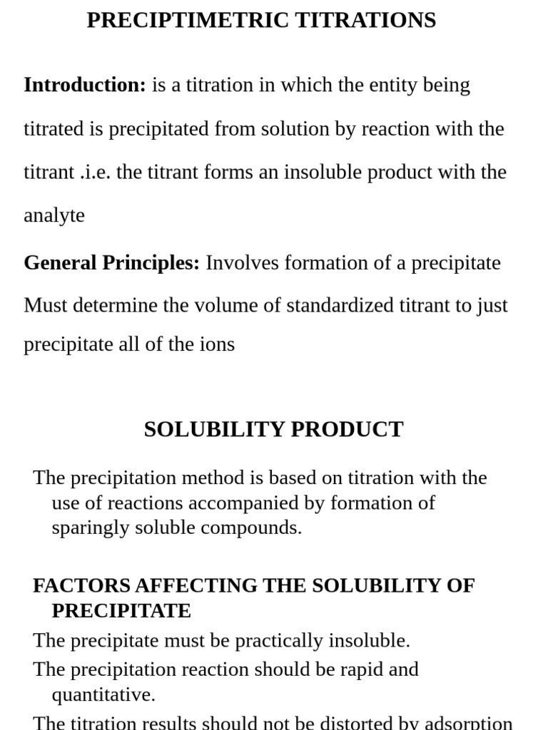 Chap 5 Precipitation Titration | PDF | Titration | Chemistry