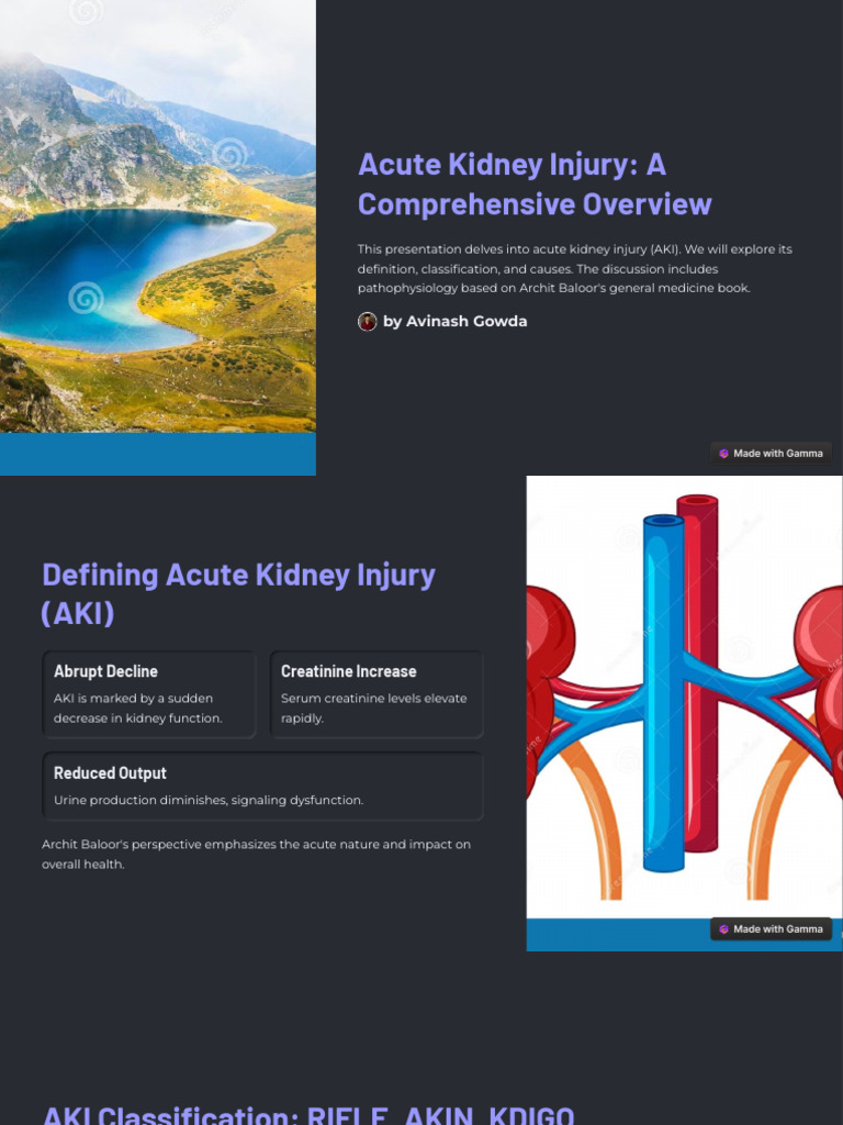 Acute Kidney Injury: Causes & Classification | PDF | Kidney | Nephrology