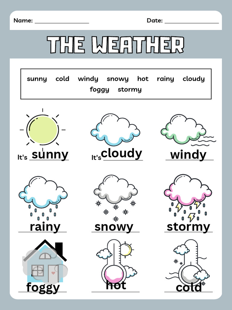 Fun Colourful Weather Worksheet | PDF