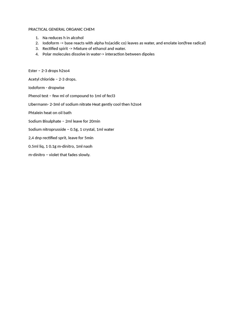 Practical General Organic Chemistry Guide | PDF