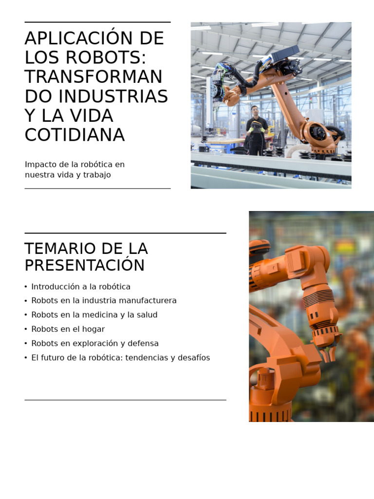 Impacto de los Robots en la Vida Diaria | PDF | Robot | Robótica